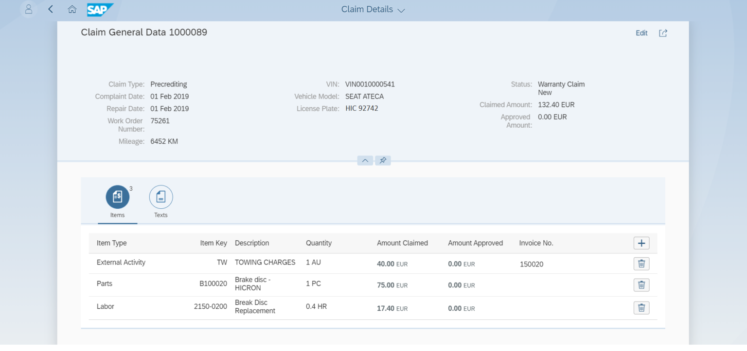 Hicron Fiori for Warranty Claim Processing - Hicron