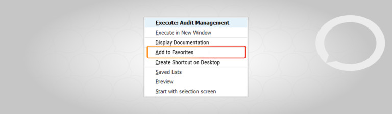 How to add a transaction to favorites in SAP? - Hicron