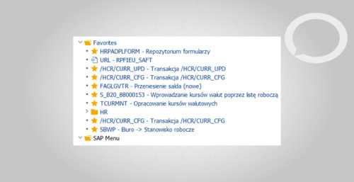 How to add a transaction to favorites in SAP? - Hicron