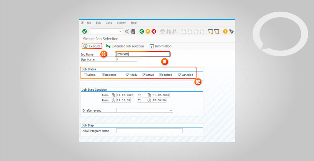 Checking the job log in SM37 - Hicron