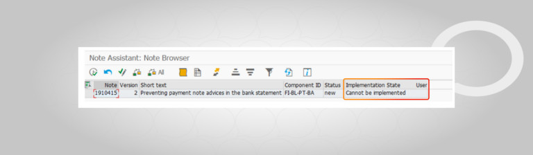 Is the SAP note implemented in the system? - Hicron