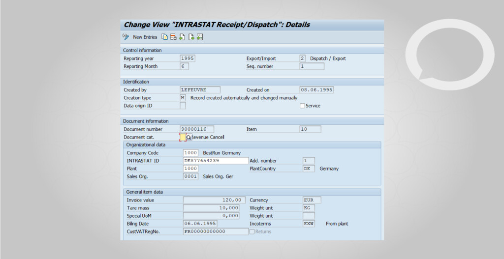 Incorrect data in the Intrastat declaration - Hicron