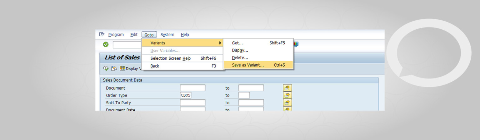 How to create a variant in SAP? - Hicron
